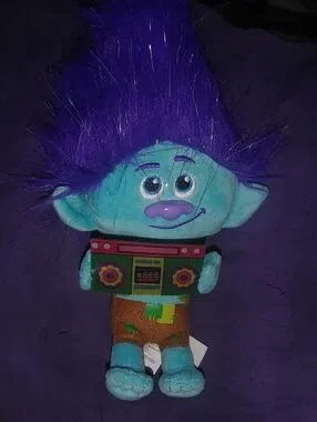 Dreamworks | Toys | Dreamworks Blue Plush Troll With Purple Hair And ...